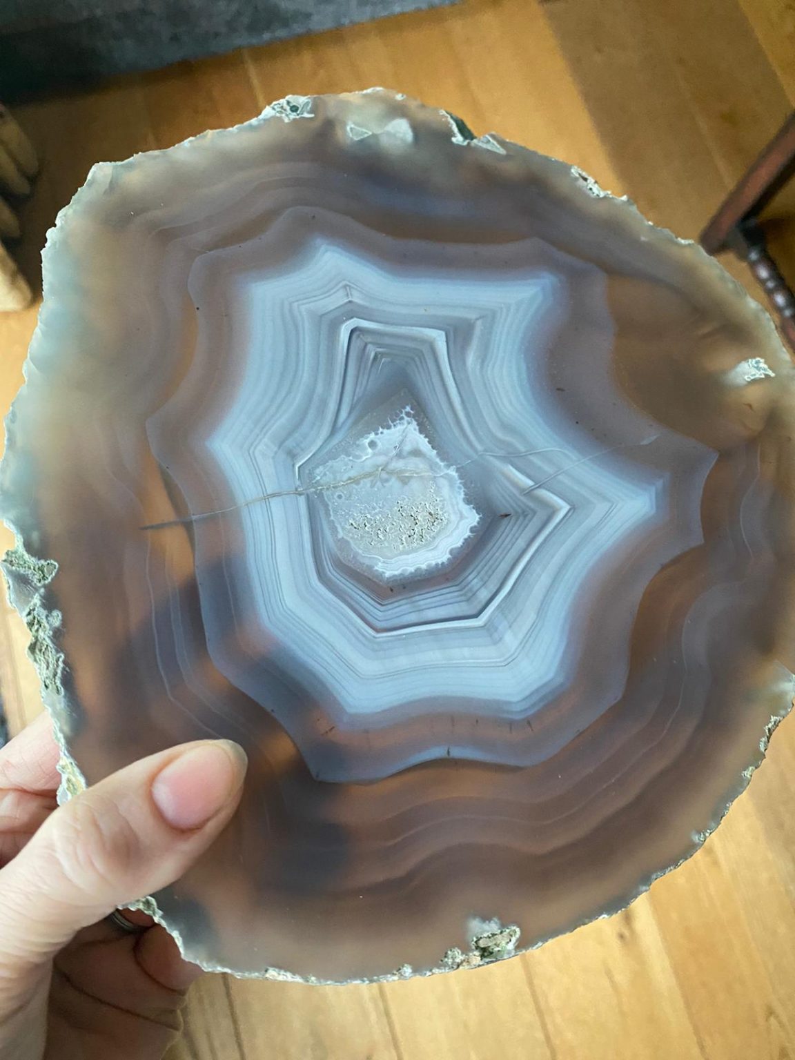 Large Premium Grey Agate Natural Shape Natural Edge Platter 4