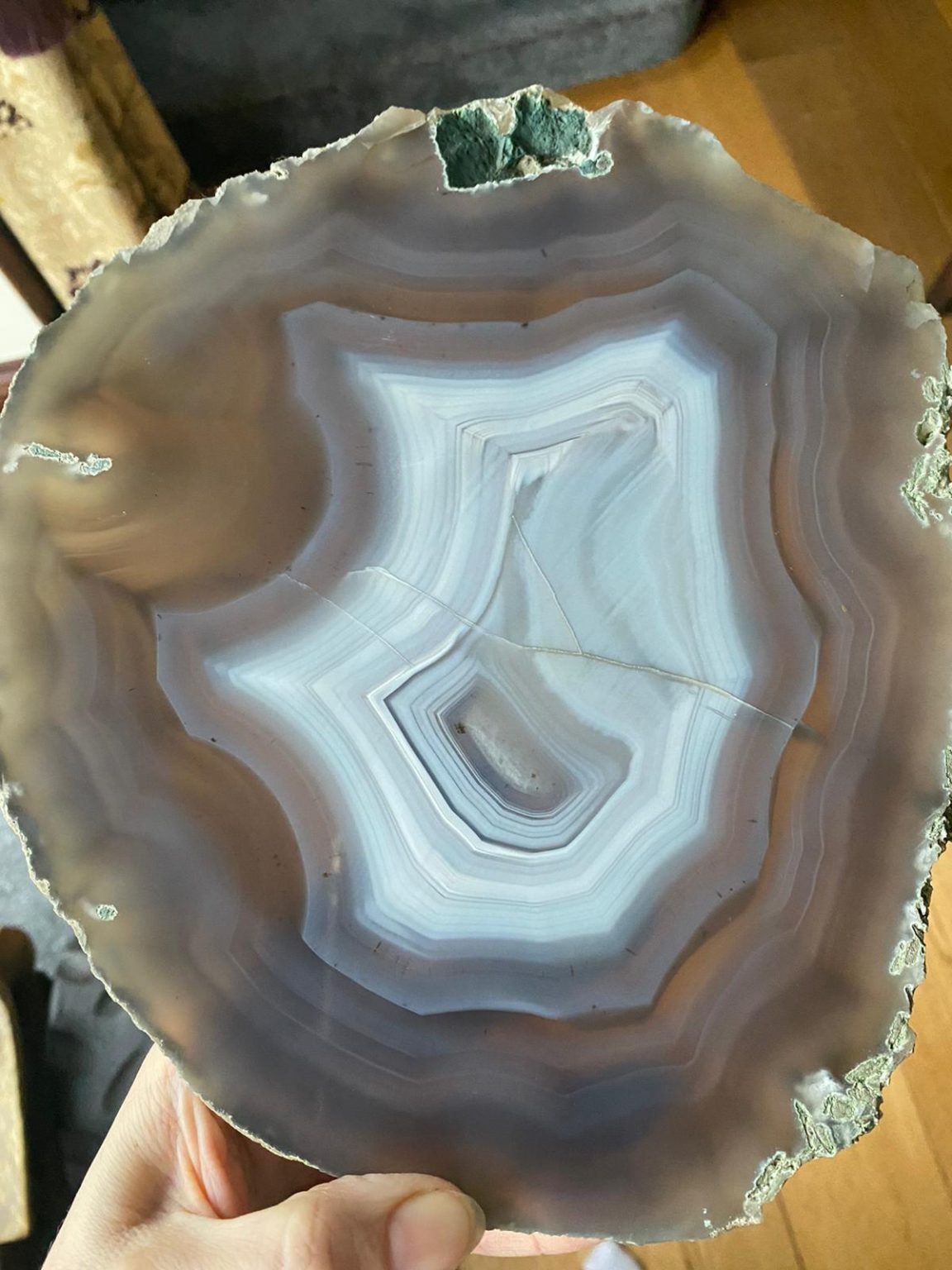 Large Premium Grey Agate Natural Shape Natural Edge Platter 4